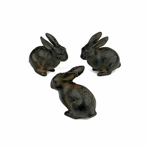 Set of 1, 2 or 3 Small Cast Iron Bunnies - Etsy