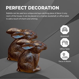 Set of 1, 2 or 3 Small Cast Iron Bunnies - Etsy