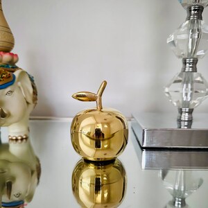 Solid Brass Apple Bell. Vintage Brass Apple Dinner Bell. Brass Figurine ...