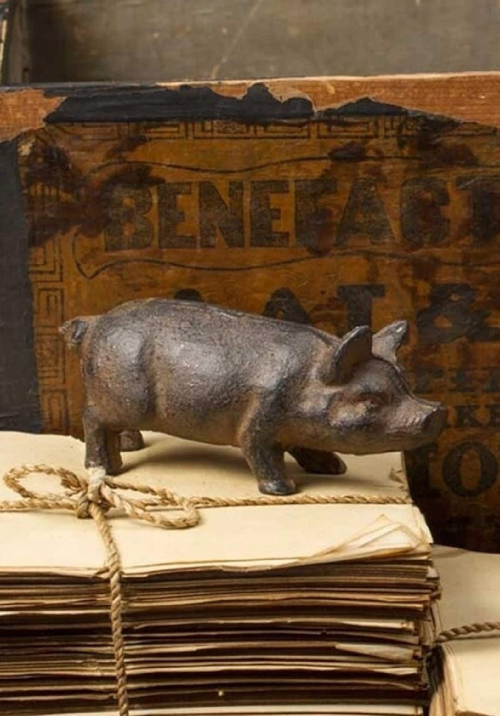 Heavy Cast Iron Pig - Etsy