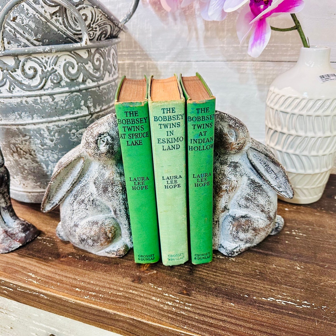 Large Pair Rabbit Bookend A Pair of 2, Easter Bunny Bookends, Easter ...