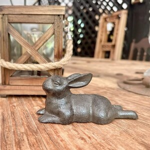 Cast Iron Lying Bunny - Etsy