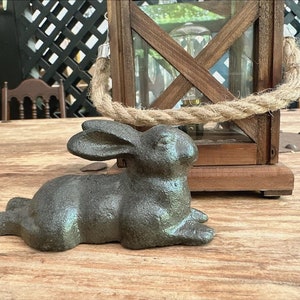 Cast Iron Lying Bunny - Etsy