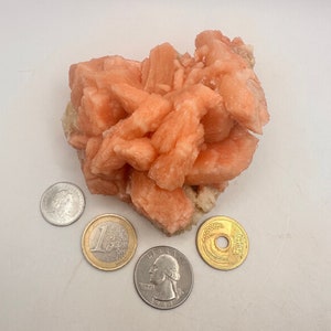Dark Orange Stilbite Large, Cabinet-sized Extremely Rare Peach Pink ...