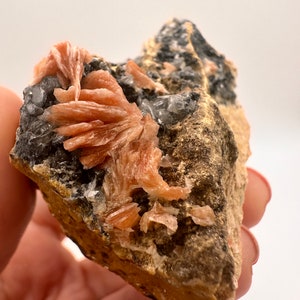 Pink Barite, Galena & Cerussite Crystal Mineral Specimen Metaphysical ...