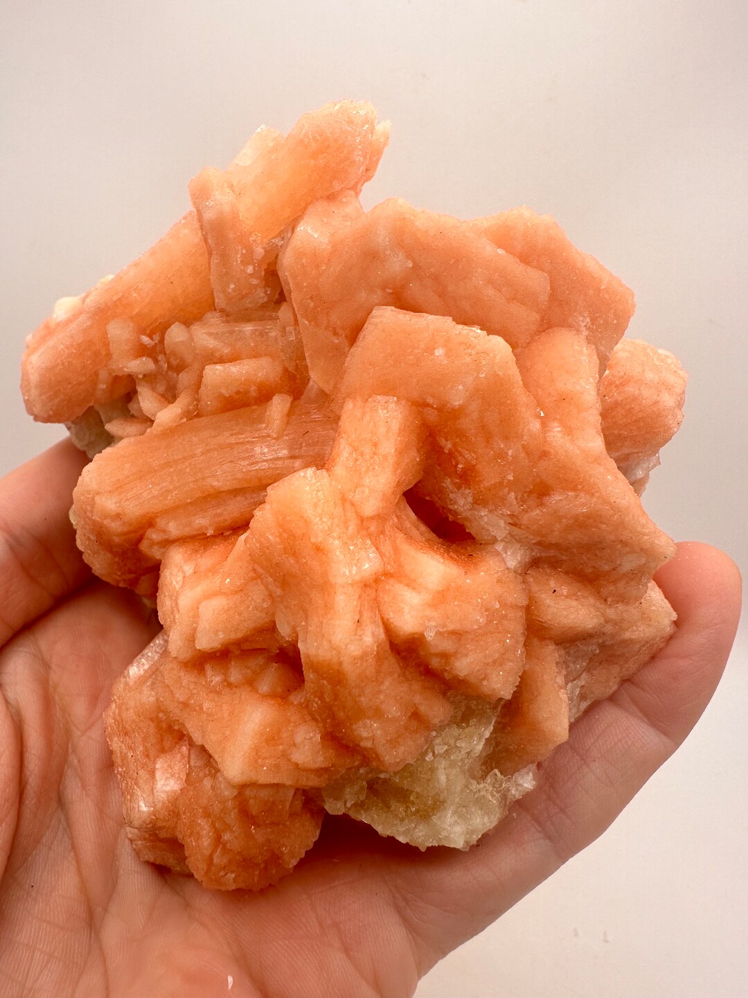 Dark Orange Stilbite Large, Cabinet-sized Extremely Rare Peach Pink ...
