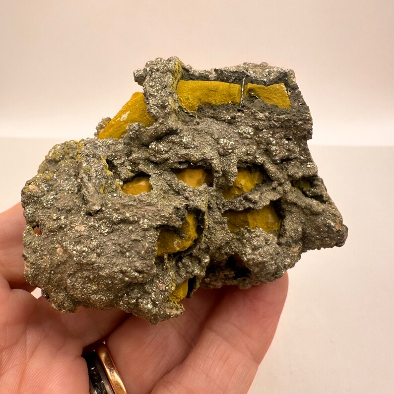 Cool Pyrite Coiled Over Yellow Matrix Rock From Pakistan | A Rare ...