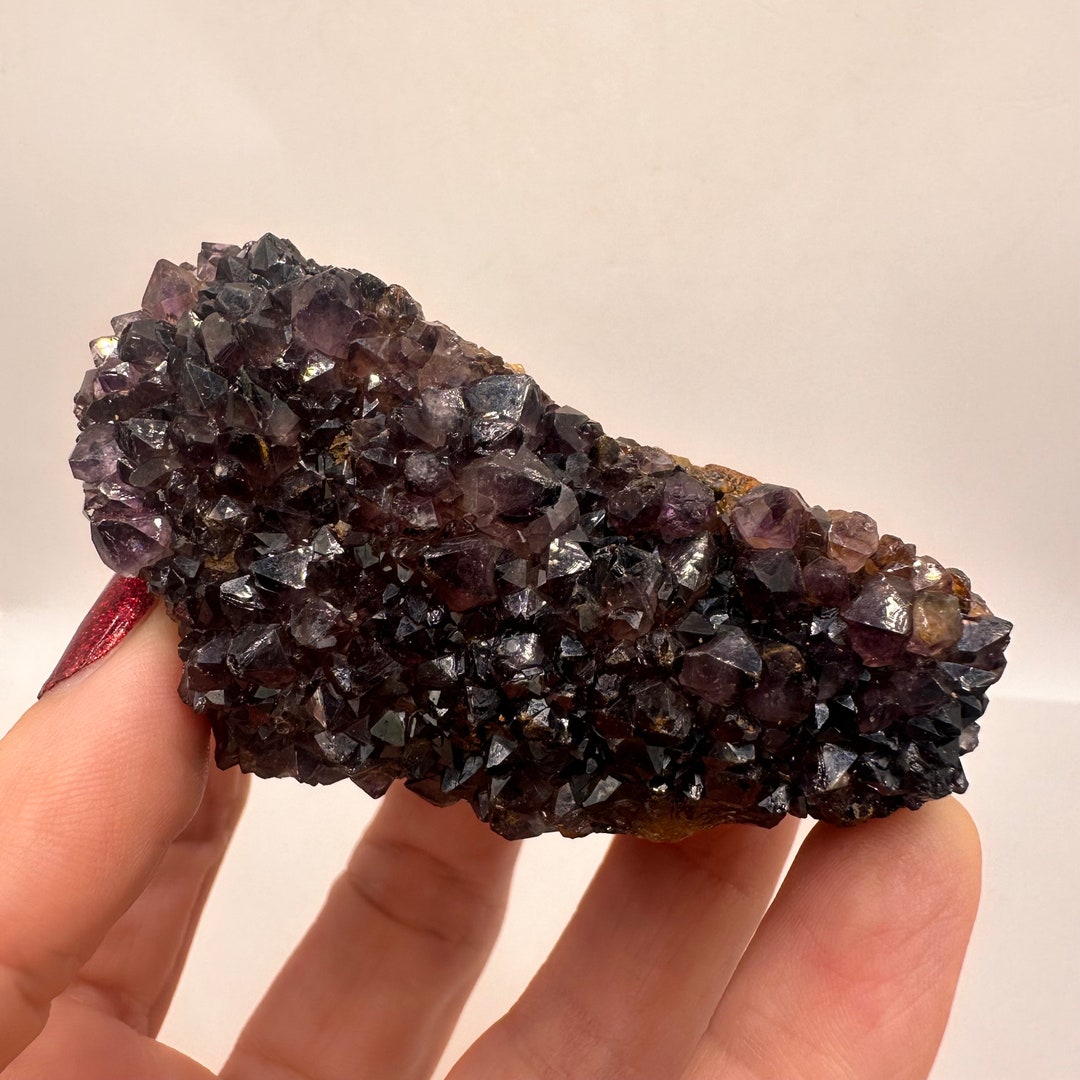 DARK Purple Sparkle Amethyst With Red Wine Undertones & Orange Matrix ...