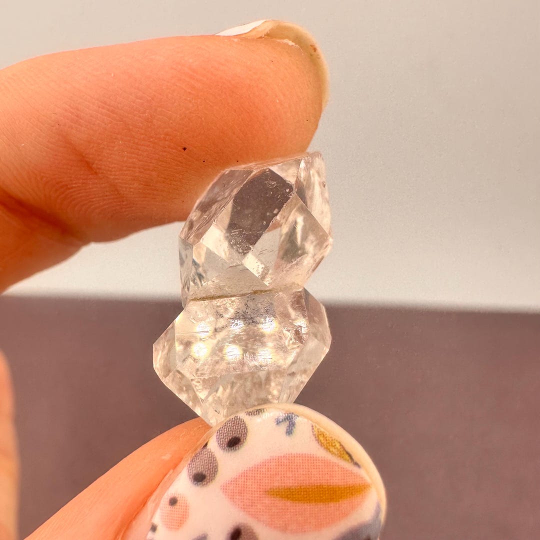 Diamond Quartz With Twin! Same Formation as "herkimer Diamonds" - Great ...