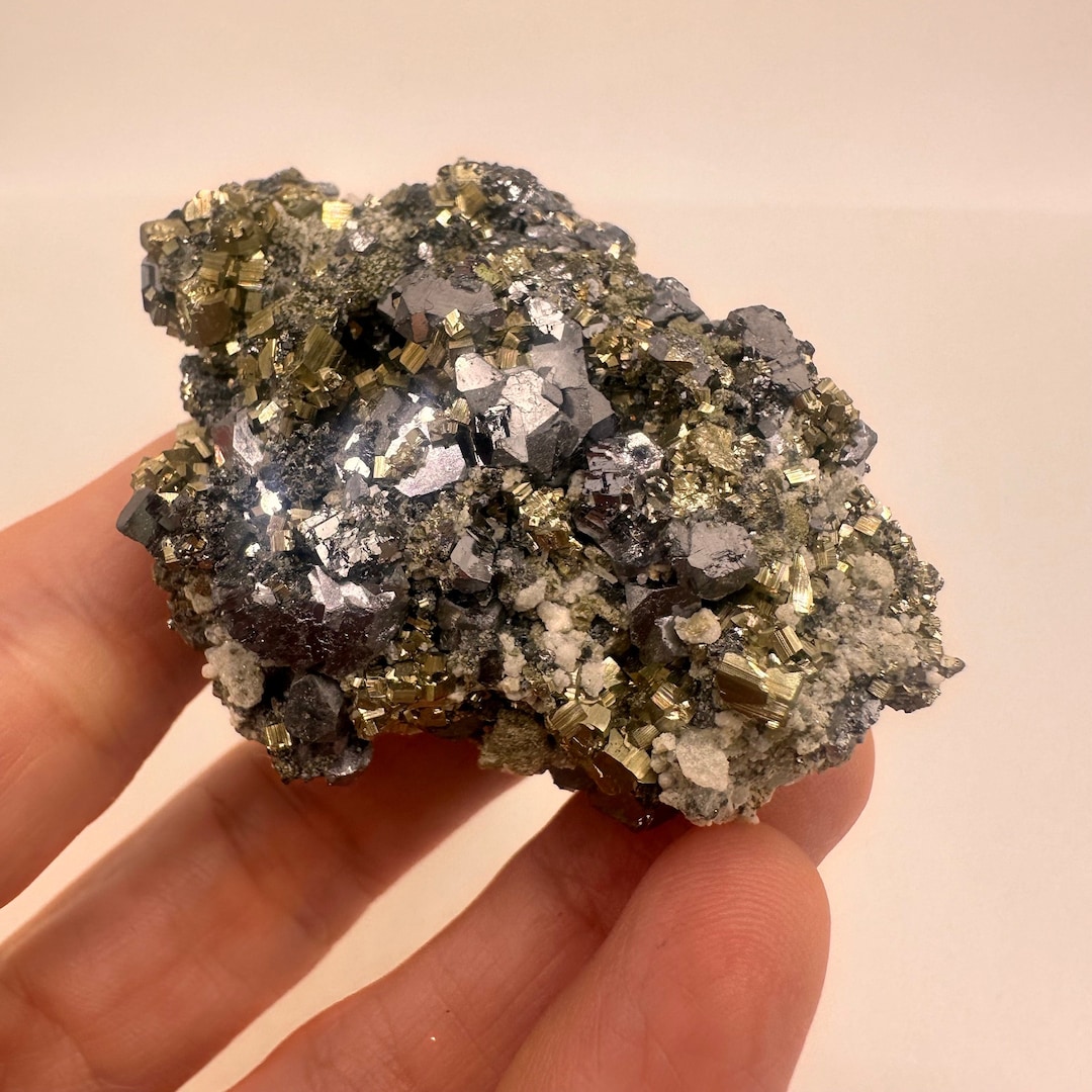 Pyrite and Galena - Gold Pyrite From Bulgaria, Golden Pyrite, Pyrite ...