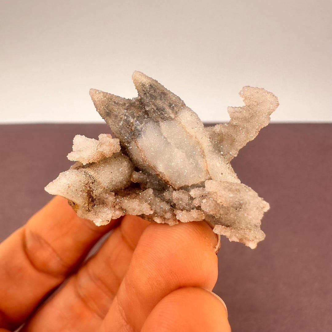 Unusual and Rare Pseudomorph! "snow Finger" Druzy Quartz After Dogtooth ...
