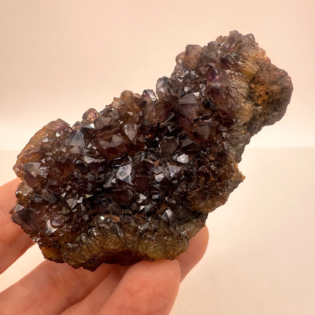 DARK Purple Sparkle Amethyst With Red Wine Undertones & Orange Matrix ...