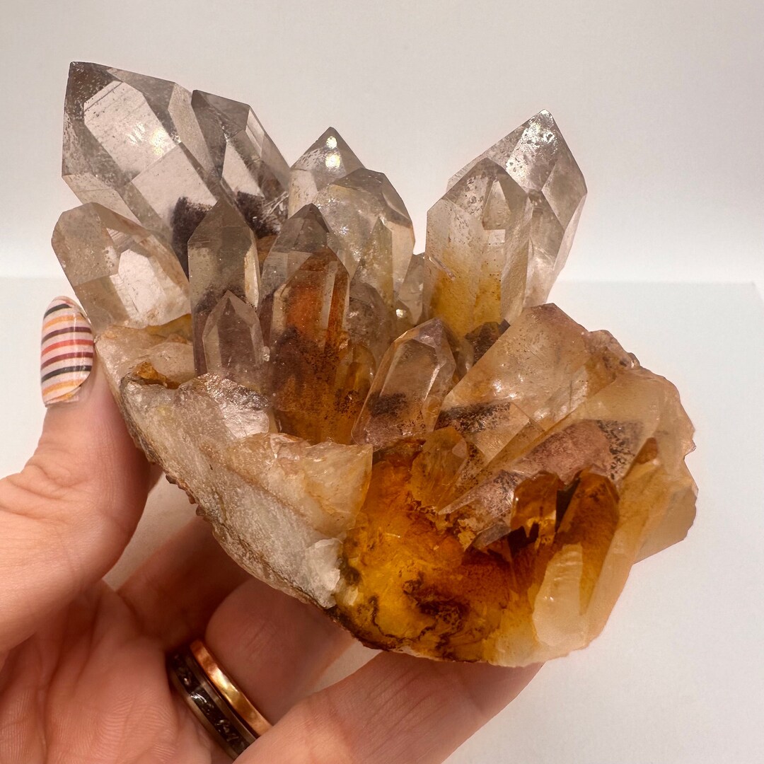 Sunset Phantom Quartz High-quality Clear Points With Lepidocrocite ...