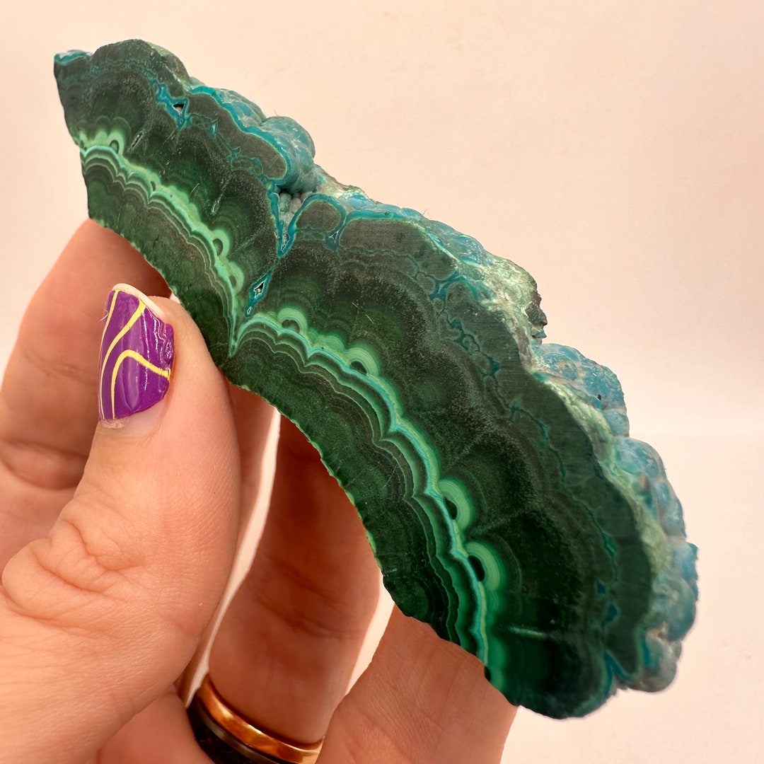 Cool Malacholla Slab | Polished Malachite & Chrysocolla Slice From ...