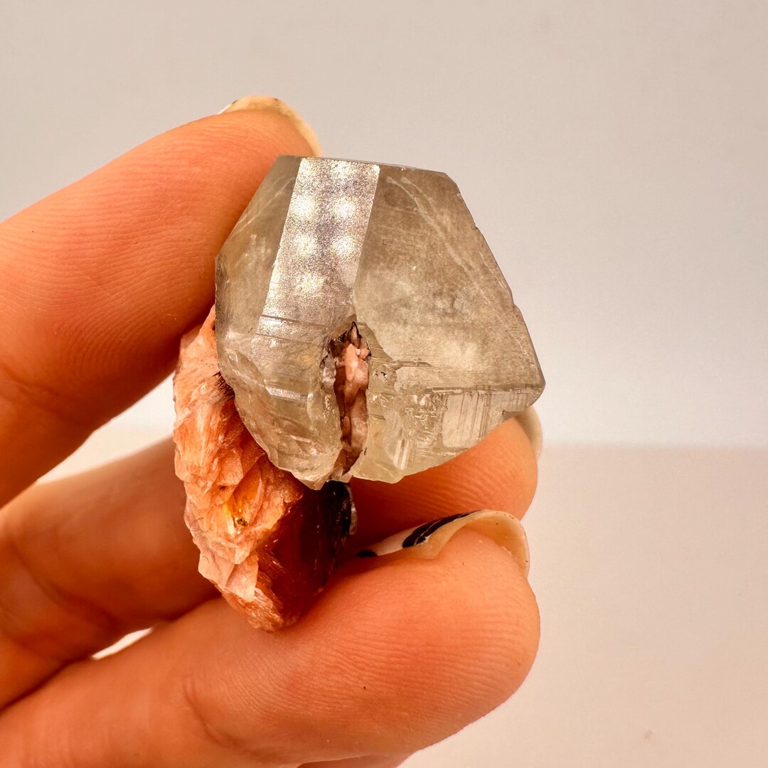 Large Cerussite Gem on Pink Barite Beautiful RARE Mineral Specimen ...