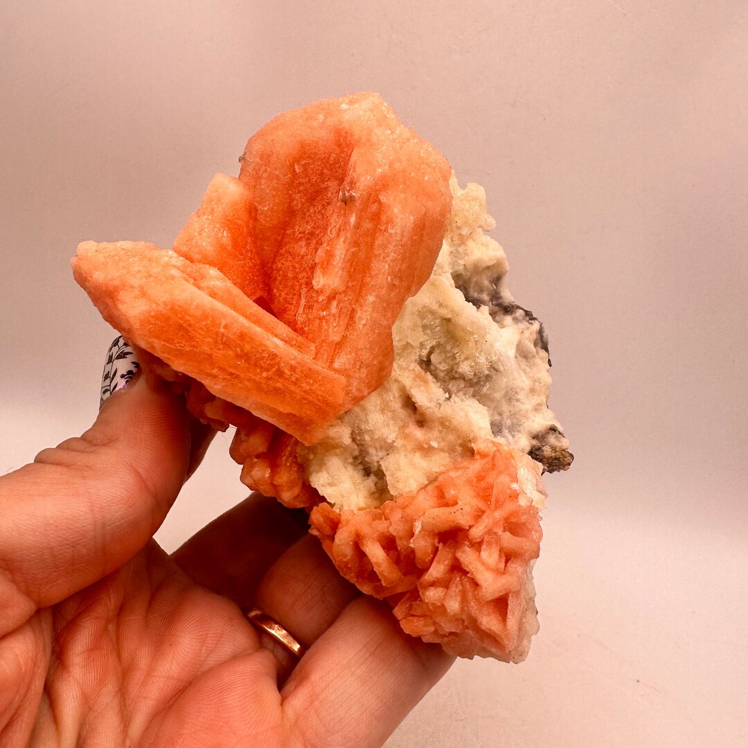 Dark Orange Stilbite - Extremely Rare! Peach Pink Stilbite From ...
