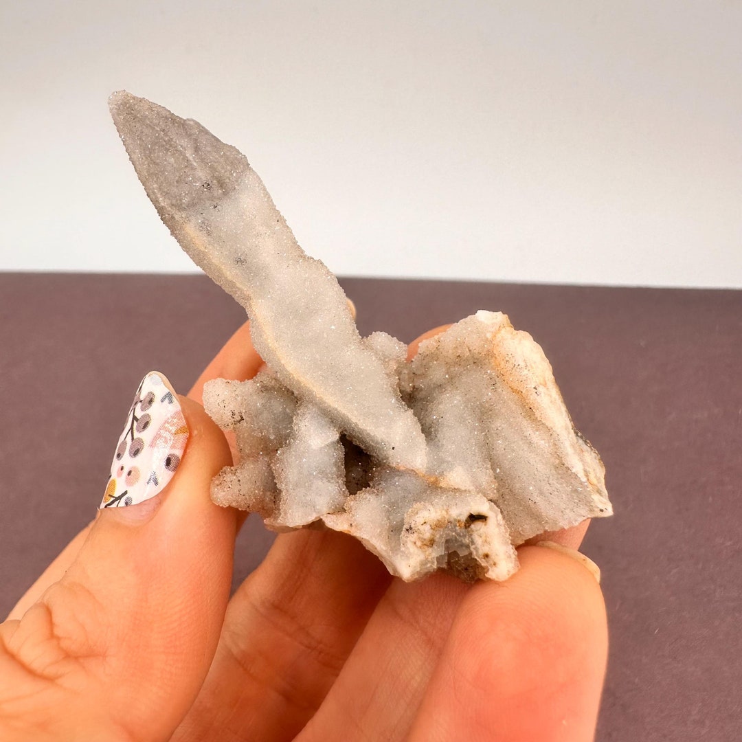 Unusual and Rare Pseudomorph snow Finger Druzy Quartz After Dogtooth ...