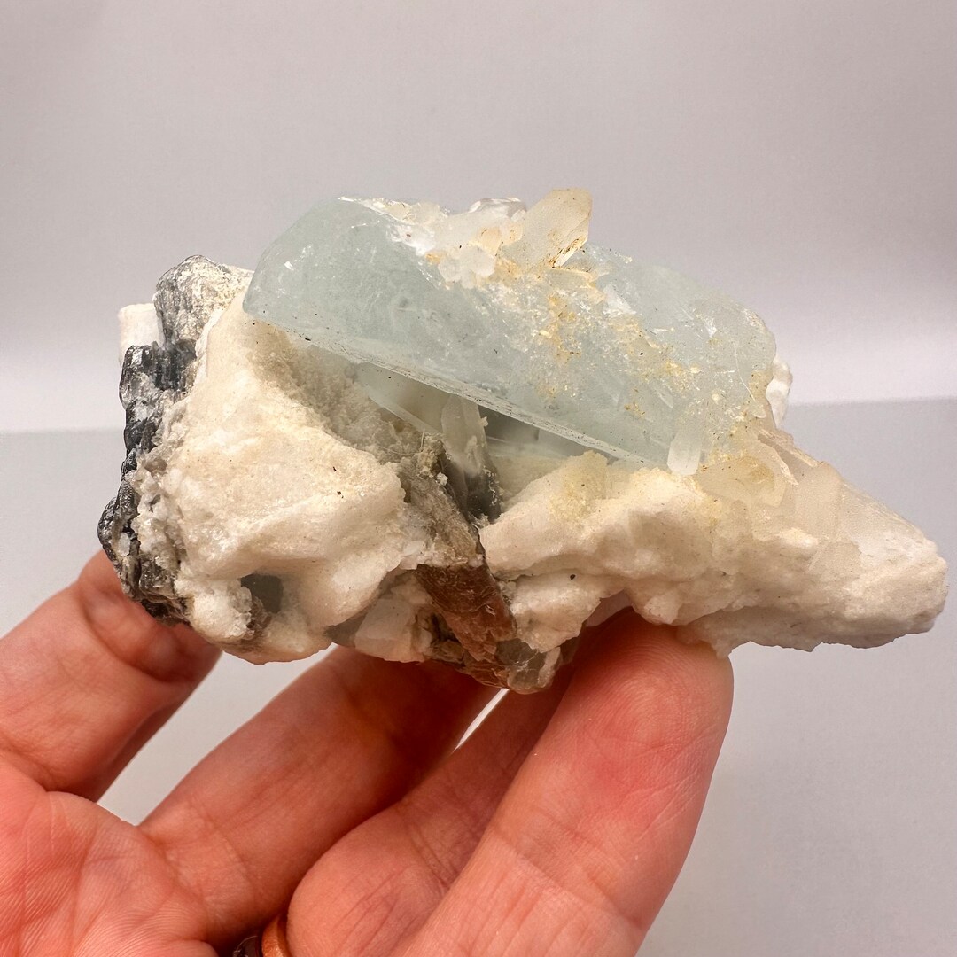 Fine Aquamarine on Matrix | Sky Blue Aquamarine Crystal | Blue Beryl - Etsy