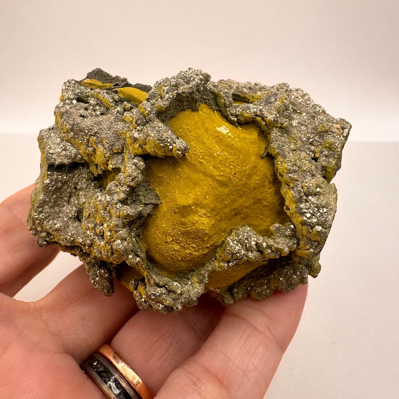 Cool Pyrite Coiled Over Yellow Matrix Rock From Pakistan | A Rare ...