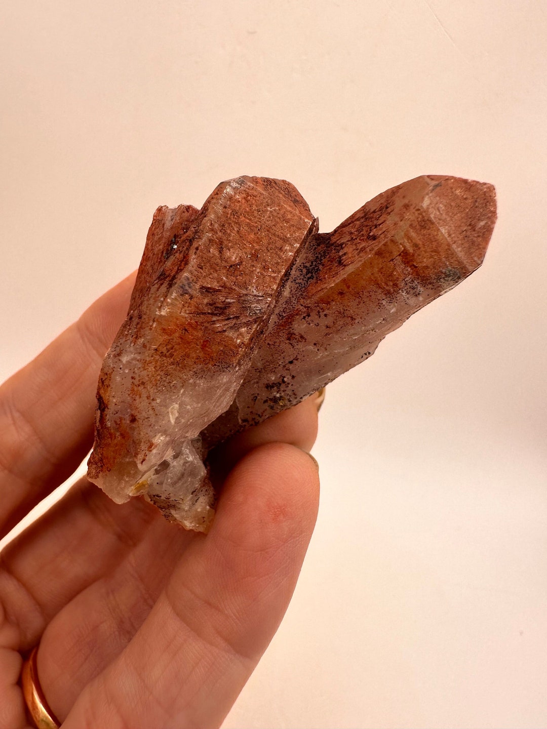 Dark Red Fire Quartz From Jingxi, China Terminated Point Cluster ...