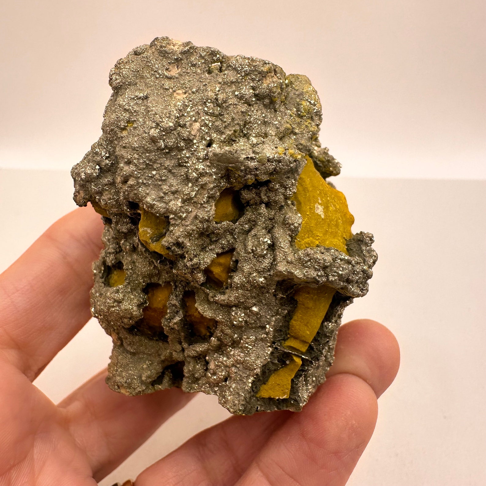 Cool Pyrite Coiled Over Yellow Matrix Rock From Pakistan | A Rare ...