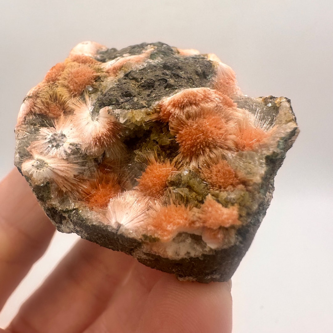 Orange Thomsonite With Mesolite & Stilbite - Rare Mineral Specimen ...