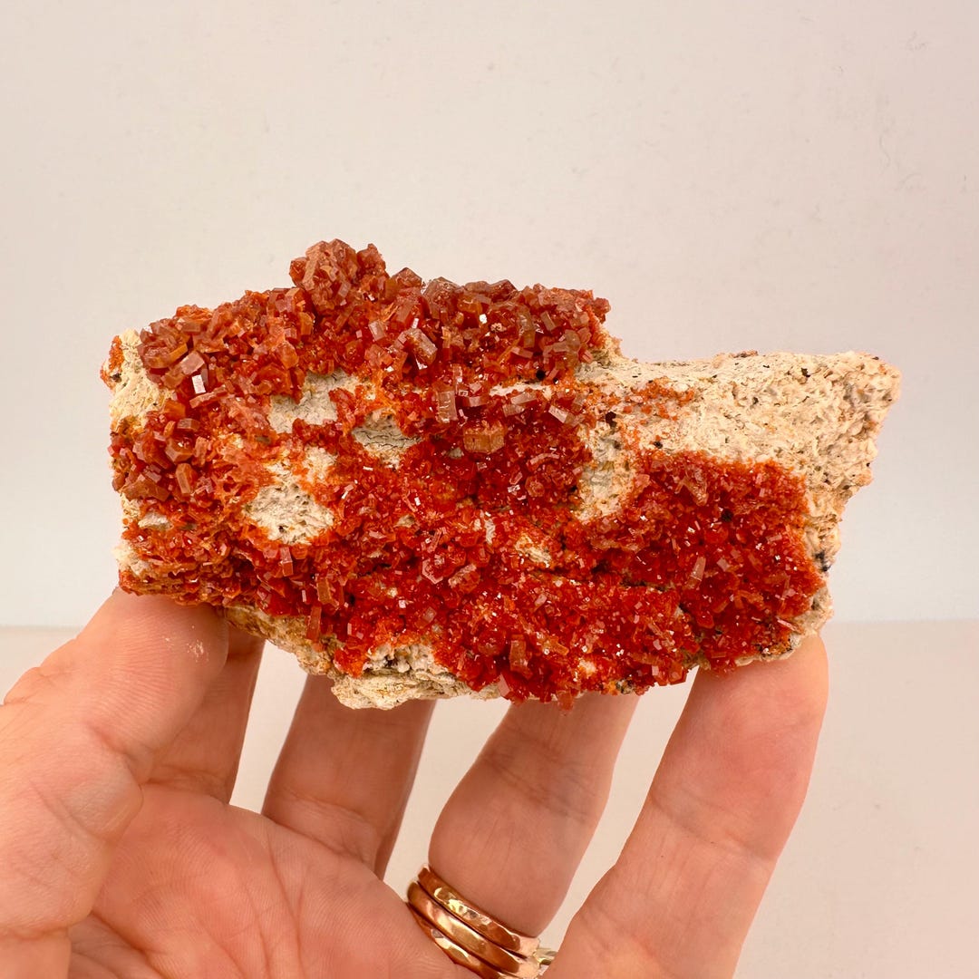Vanadinite Cluster With High-quality Crystals - Moroccan Mineral ...