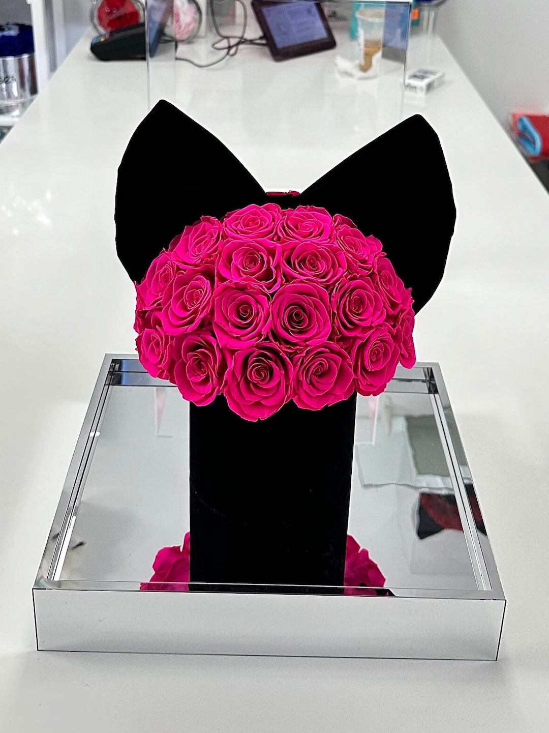 Preserved Real Roses Coquette Style Centerpiece With A Bow! - Etsy