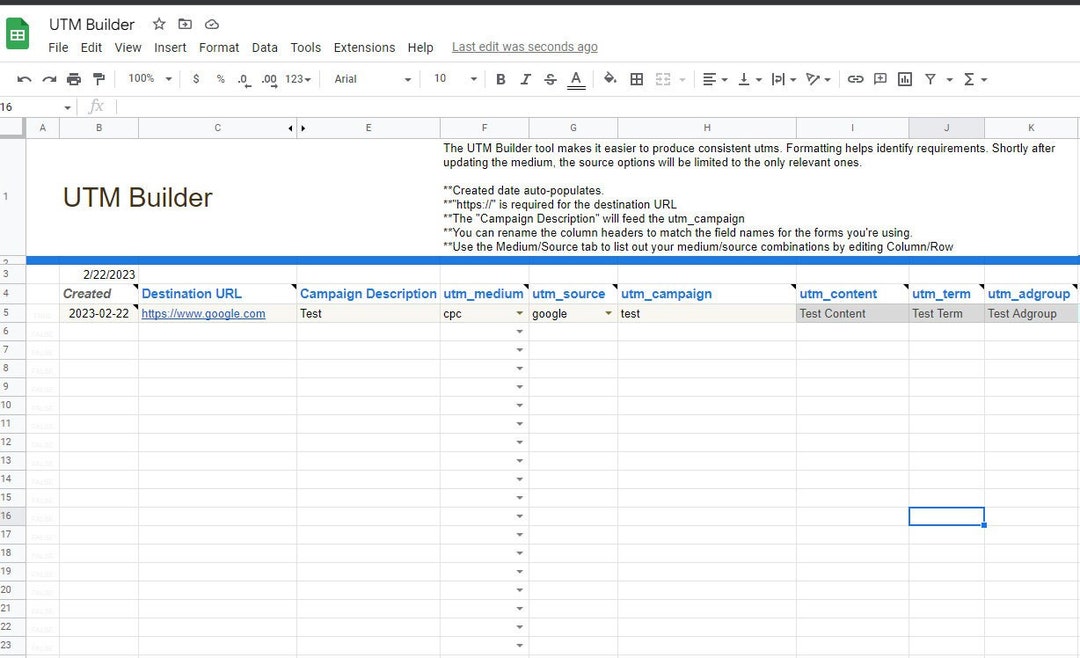 UTM Link Builder Sheet Template - Etsy