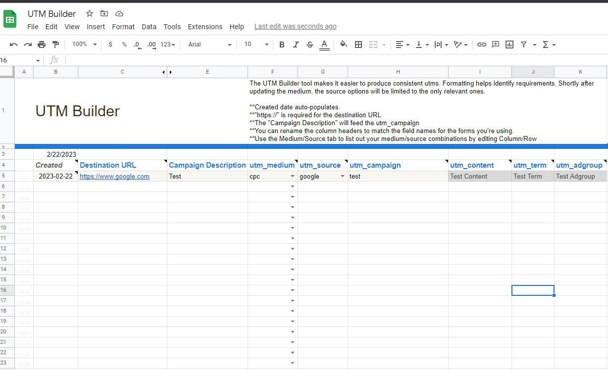 UTM Link Builder Sheet Template - Etsy