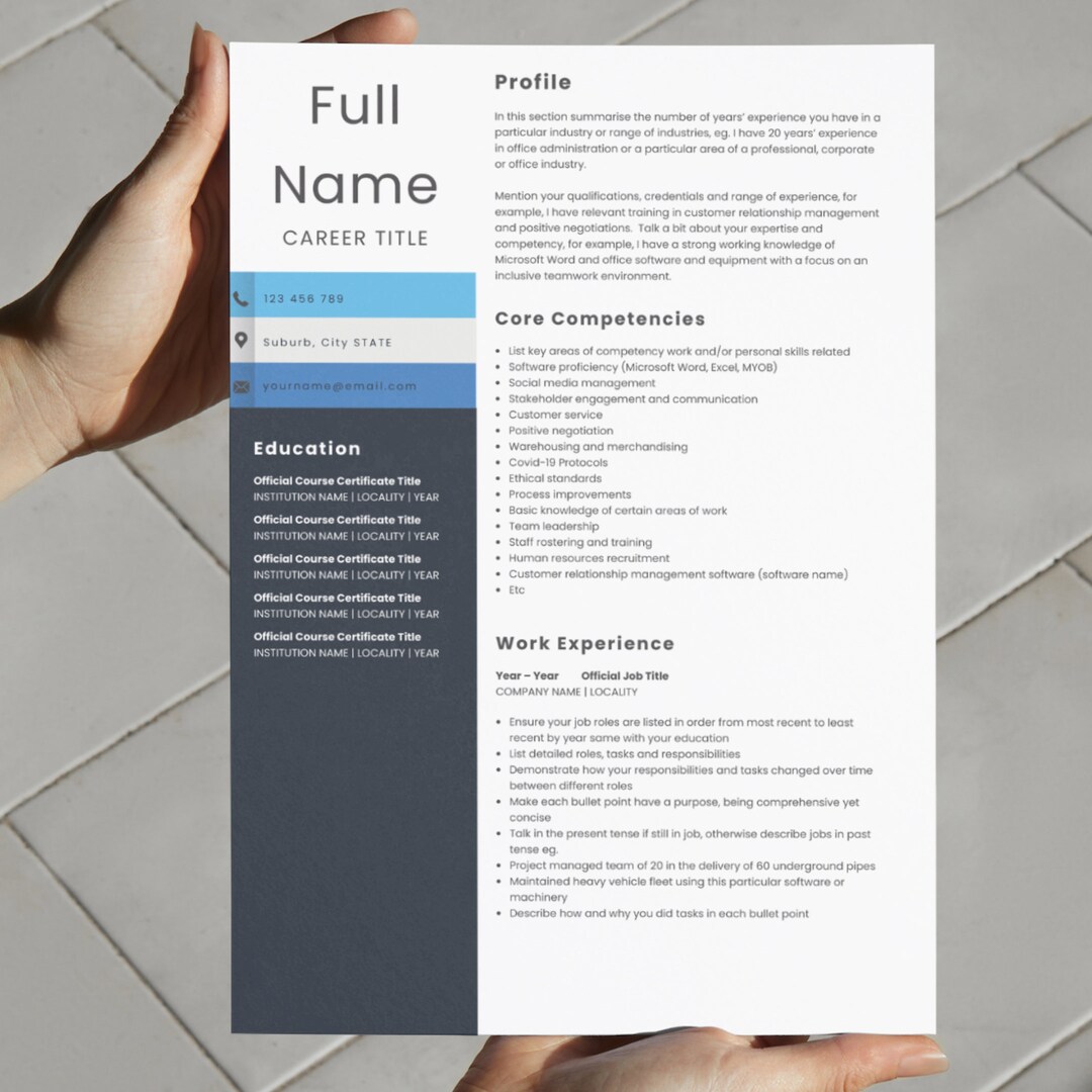 Modèle de CV et de lettre de motivation pour industries mixtes - Etsy ...