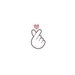 K-pop Finger Heart Sticker, Cute Korean Heart Sticker, Pink Finger ...