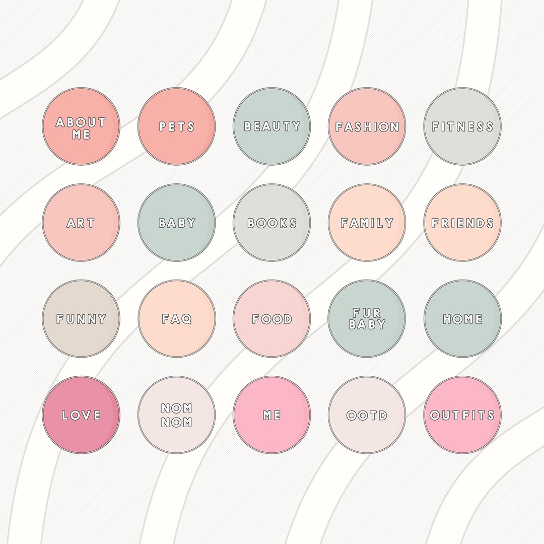 30 Minimal Instagram Highlight Covers Photoshop Template | Pastel Story ...