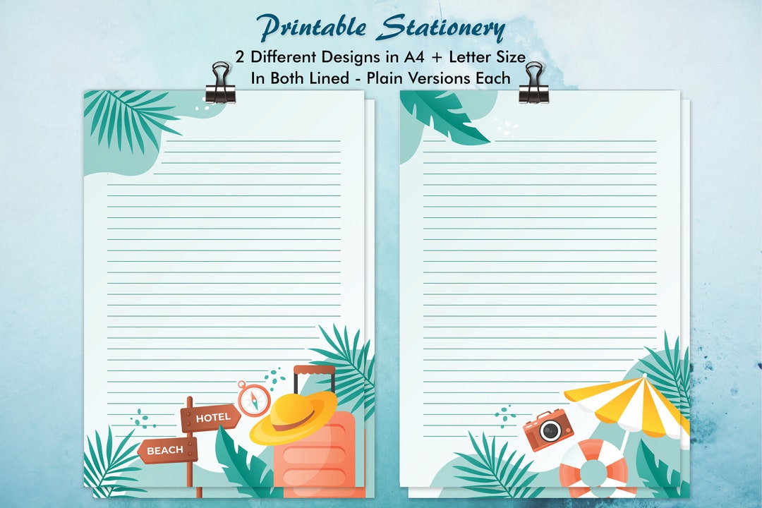 Travel Trip Itinerary Planner Stationary Paper Set, Holiday Vacation ...