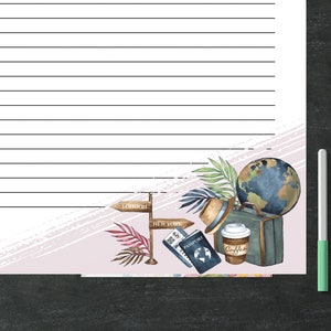 Travel Writing Paper Stationary Set, Holiday Digital Good Notes, Lined ...