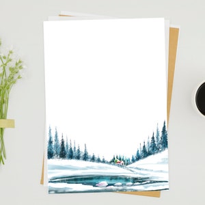 Winter Printable Writing Notepaper Stationery, Digital Letter Paper ...