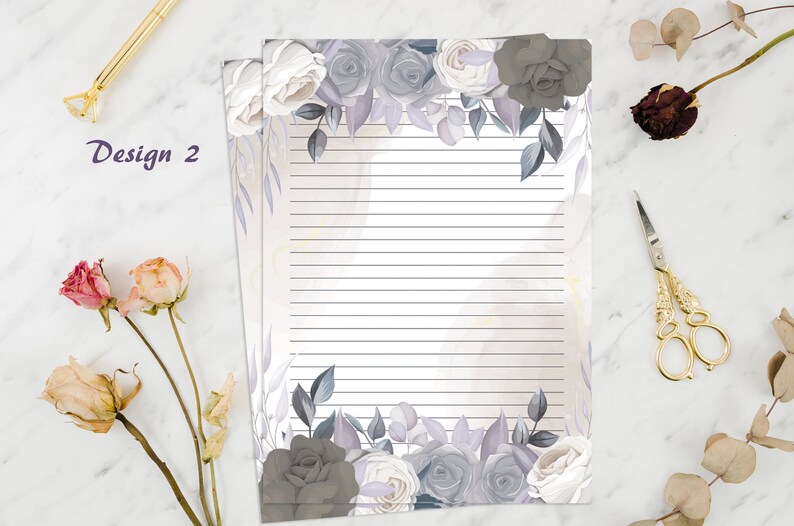 Printable Spring Florals Lined Journal Stationery Set for Kids ...