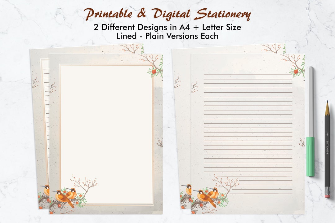 Bird Letter Stationery Writing Set, Garden Birds Illustrated Journal ...