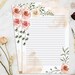 Spring Floral Letter Writing Printable Stationery Paper, Blooms Journal ...