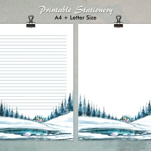 Winter Printable Writing Notepaper Stationery, Digital Letter Paper ...