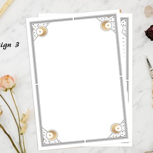 Moon and Stars Celestial Themed Lined Writing Paper Stationery Set ...