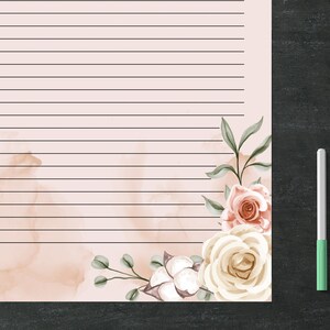 Spring Floral Letter Writing Printable Stationery Paper, Blooms Journal ...
