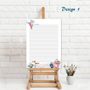 Travel Writing Paper Stationary Set, Holiday Digital Good Notes, Lined ...