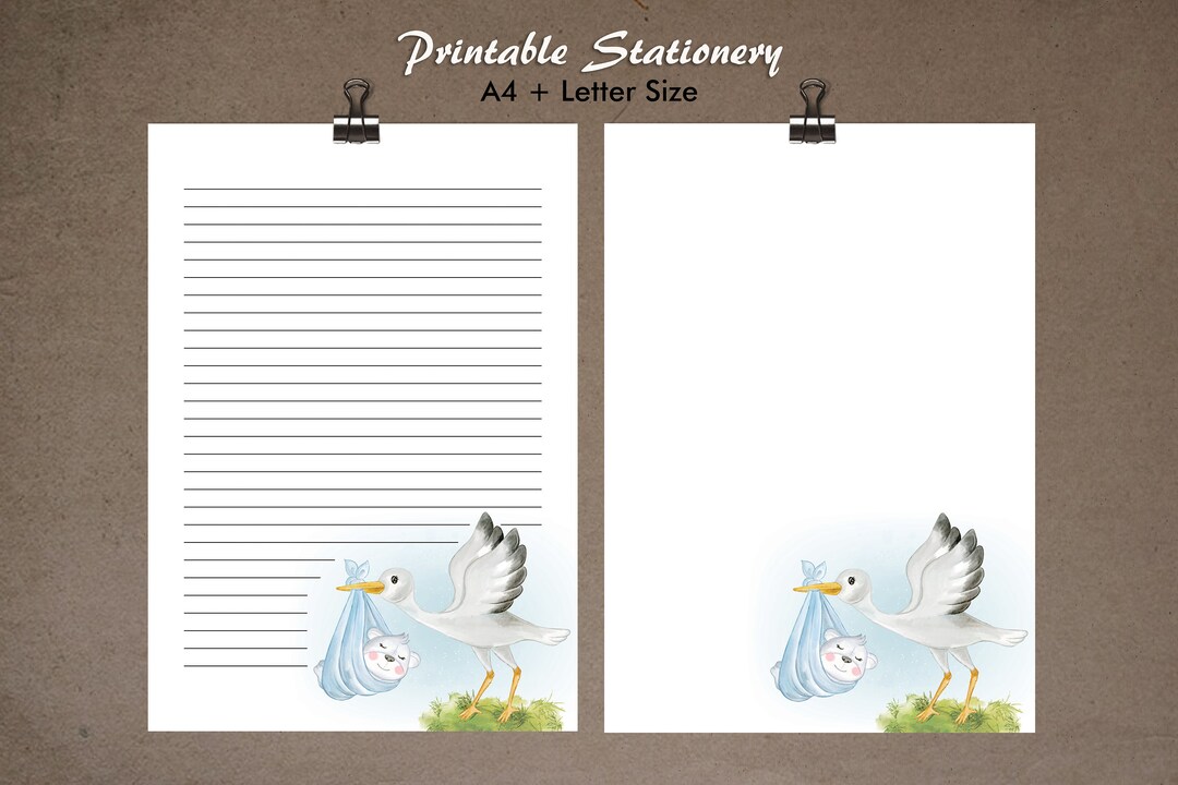 Cute Animals Hot Air Balloons Printable Letter Writing Stationery ...