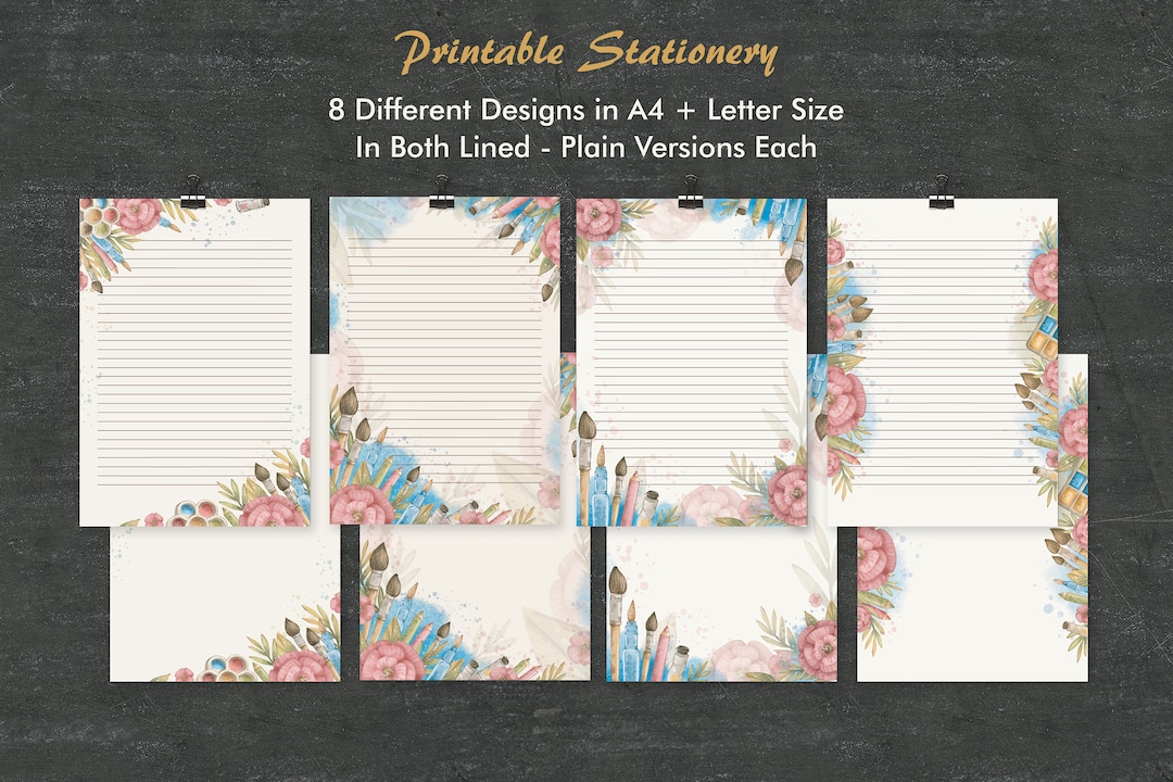 Letter Writing Paper Stationery Bundle Set for Kids, Floral Paper ...