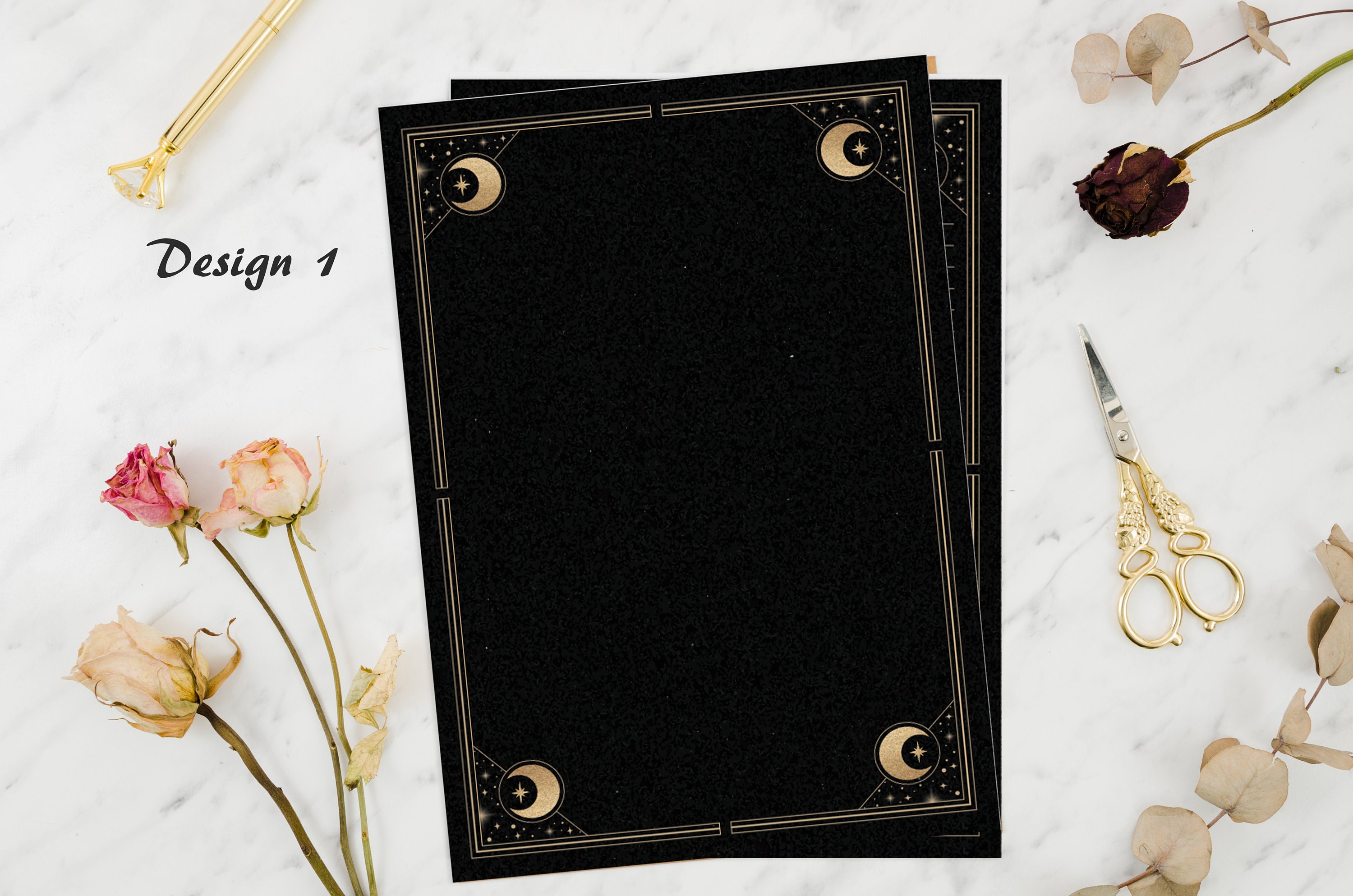 Moon and Stars Celestial Themed Lined Writing Paper Stationery Set ...