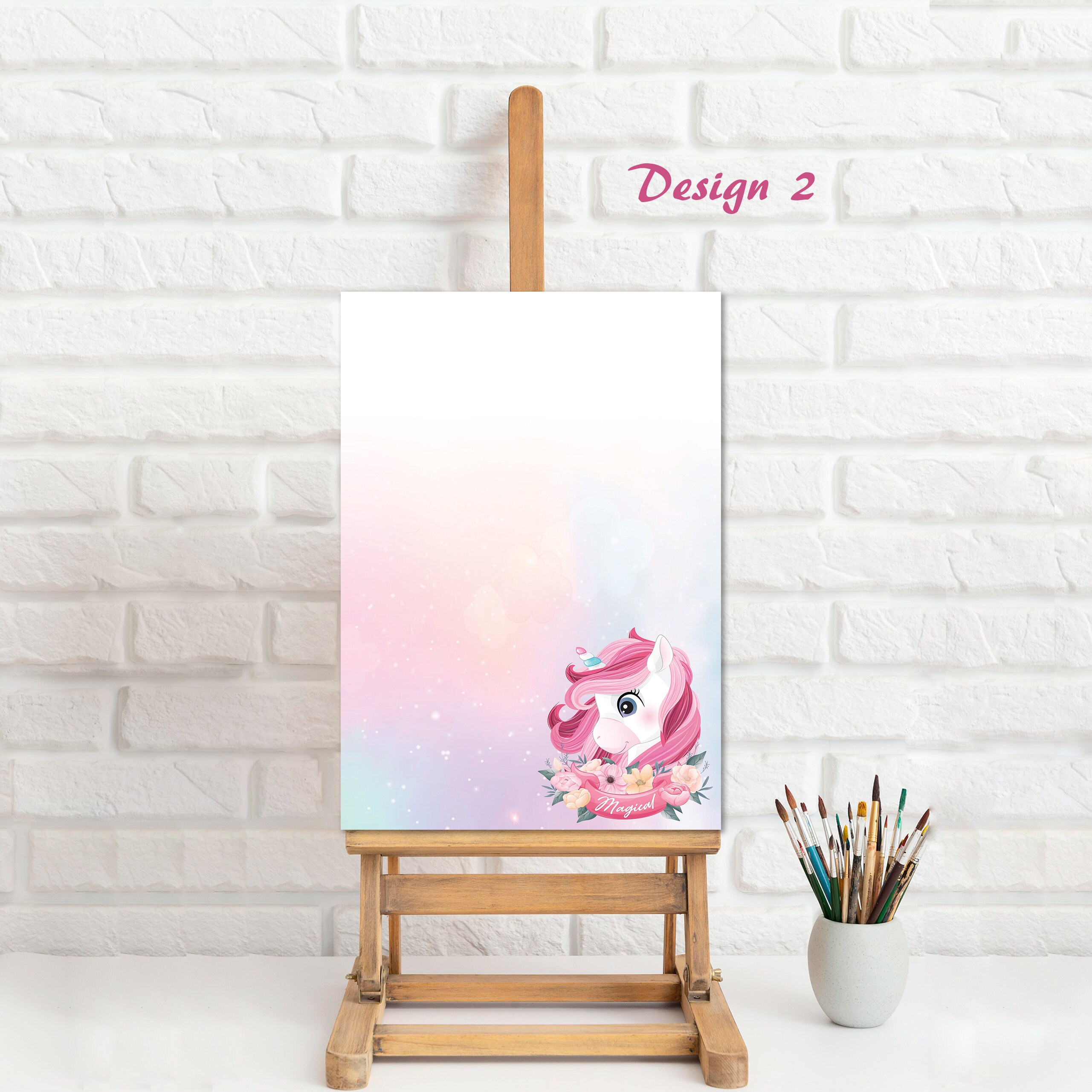 Printable Letter Writing Notepaper Stationery Set, Unicorn Magical ...