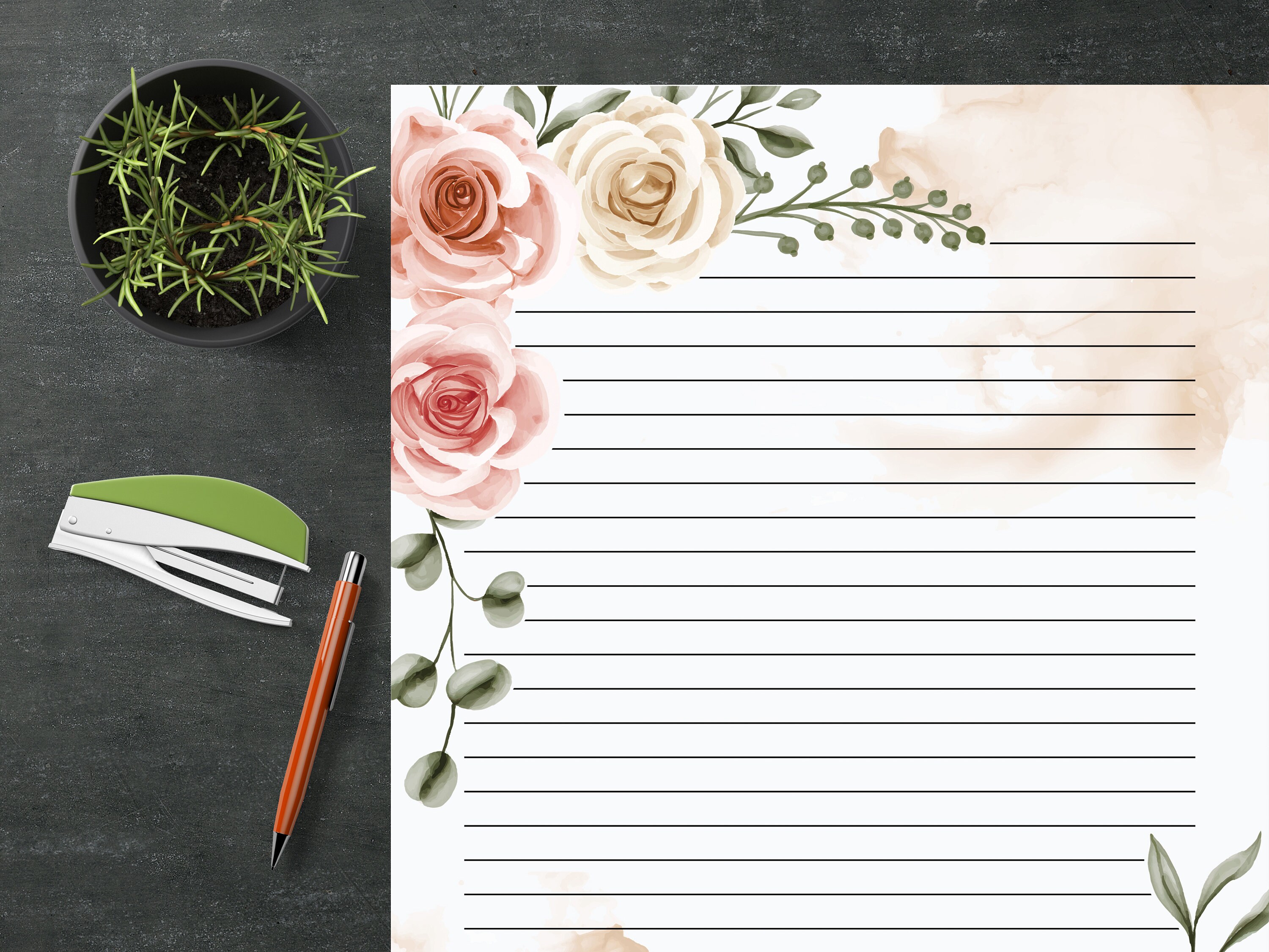 Spring Floral Letter Writing Printable Stationery Paper, Blooms Journal ...