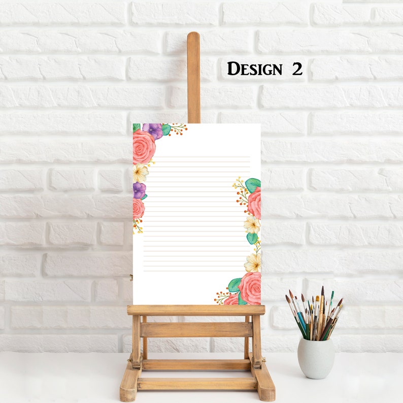 Floral Blooms Letter Writing Printable Stationery Paper, Spring Journal ...