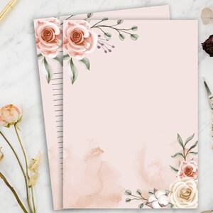 Spring Floral Letter Writing Printable Stationery Paper, Blooms Journal ...